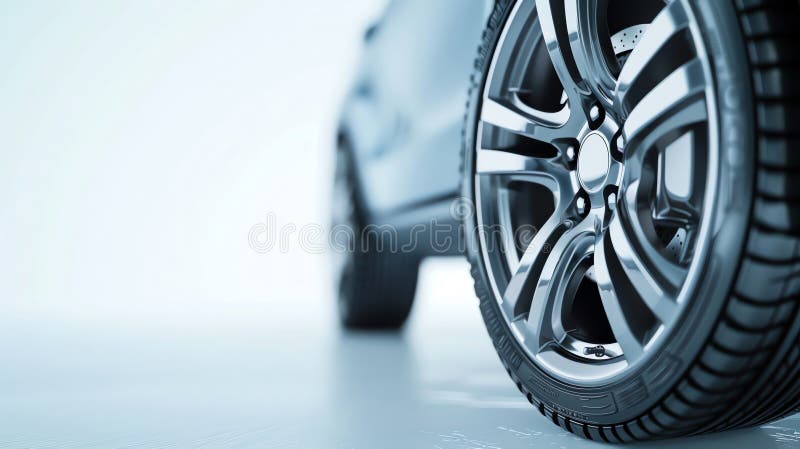 Car Wheel Disc, Pristine White Backdrop, Space for Text Stock ...