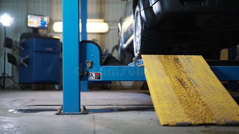 Car Wheel Fixed with Computerized Wheel Alignment Machine Stock Video ...