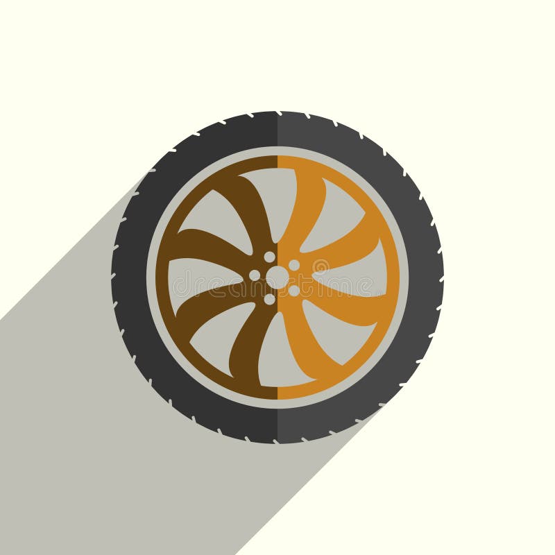 Car Wheel Flat Icons with of Shadow. Vector Illustration Stock Vector ...