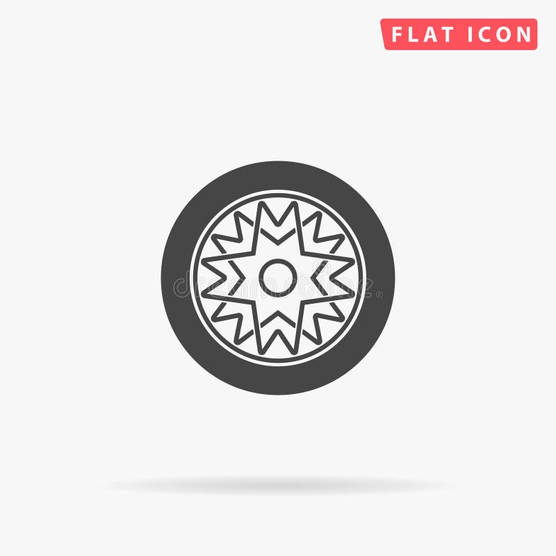 Car wheel flat vector icon stock vector. Illustration of transport ...