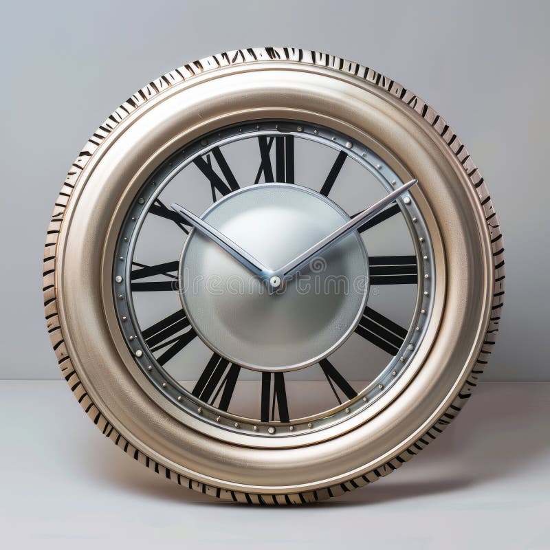 Car Wheel in the Form of a Clock Stock Image - Image of transport ...