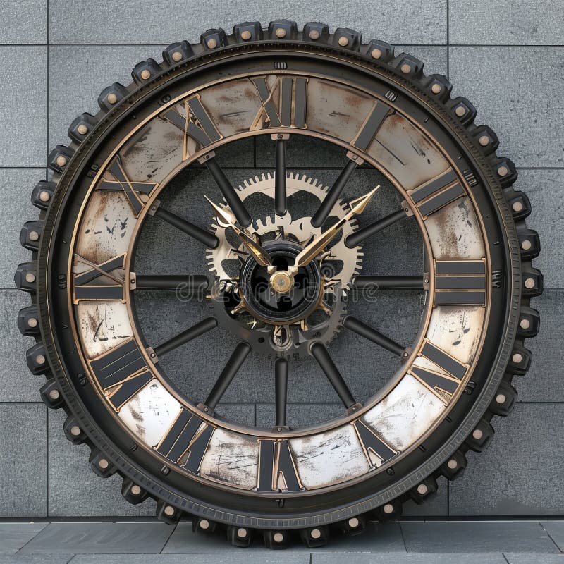 Car Wheel in the Form of a Clock Stock Image - Image of automotive ...