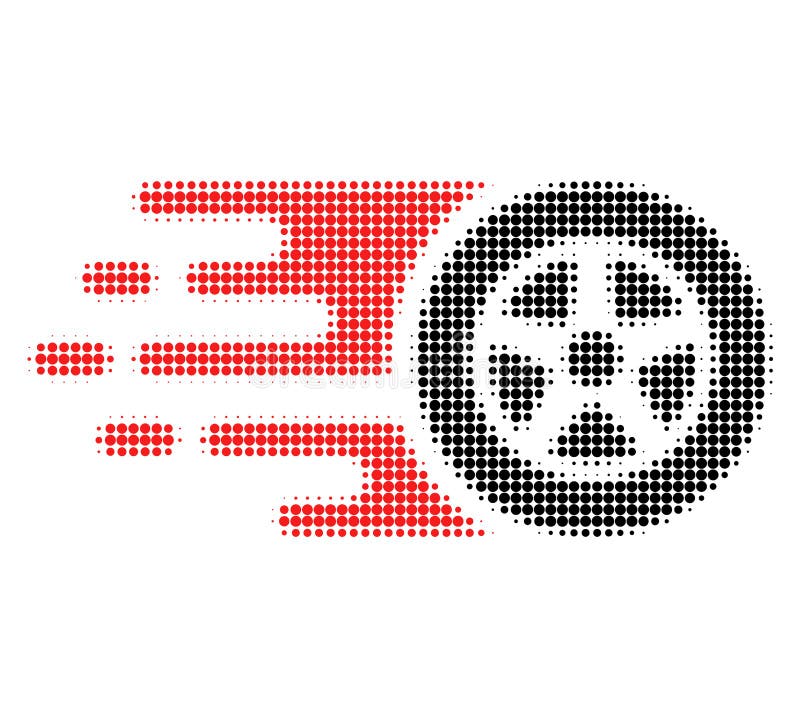 Car Wheel Halftone Dotted Icon with Fast Rush Effect Stock Vector ...