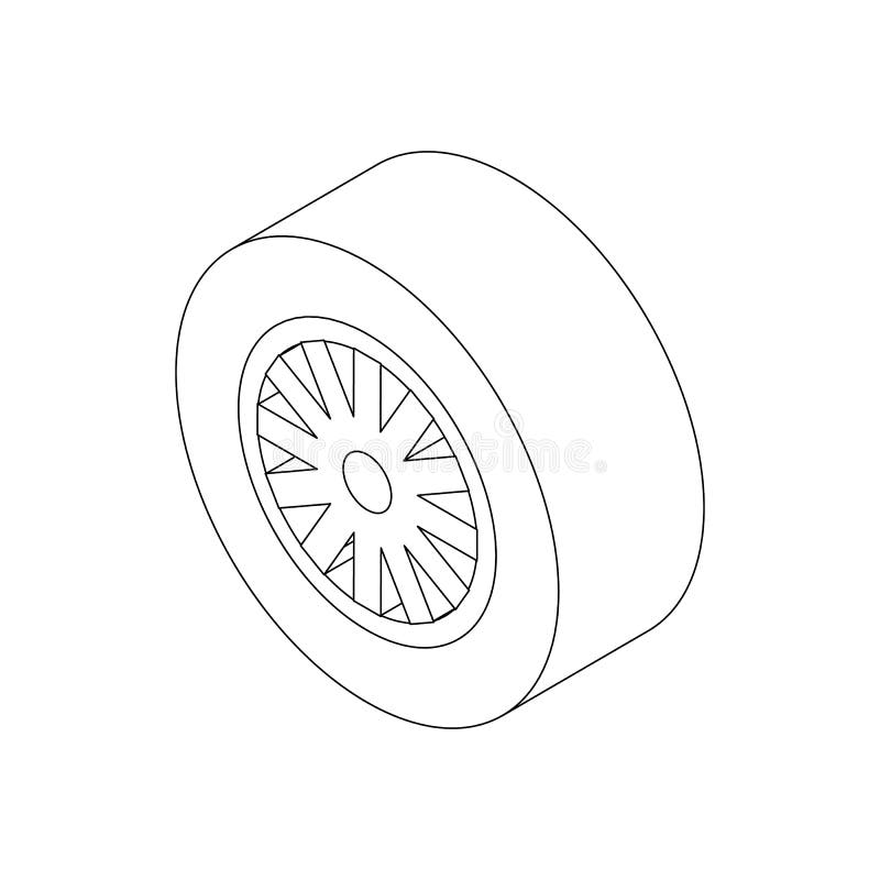 Car Wheel Icon, Isometric 3d Style Stock Vector - Illustration of ...