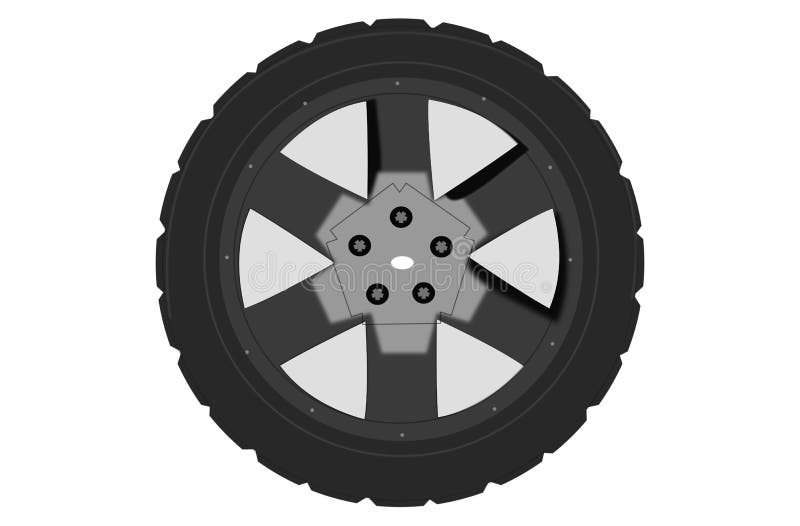 Car wheel illustration stock vector. Illustration of automotive - 230812942