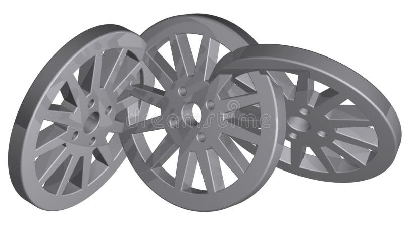 Car Wheel, Illustrations in Motion, Isolated on White Background. 2d ...