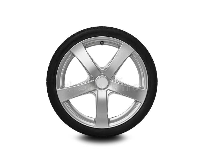 Car Wheel Isolated on White. Stock Image - Image of winter, automobile ...