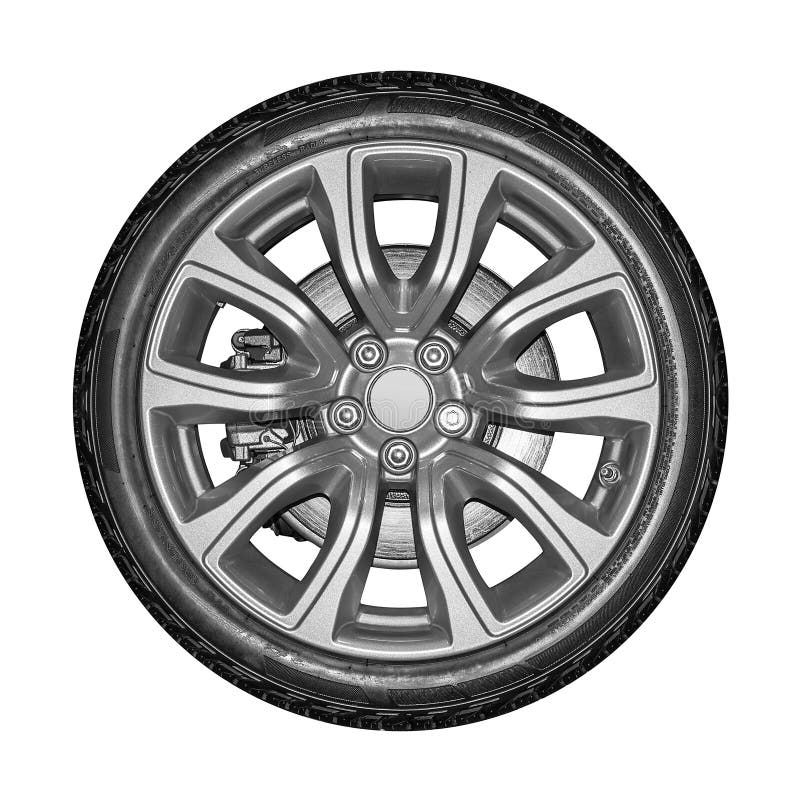 Car Wheel on White Background. Stock Image - Image of auto, vehicle ...
