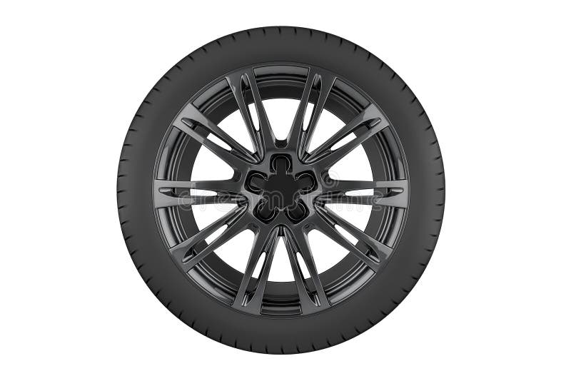 Car Wheel. Isolated on White Background Stock Illustration ...