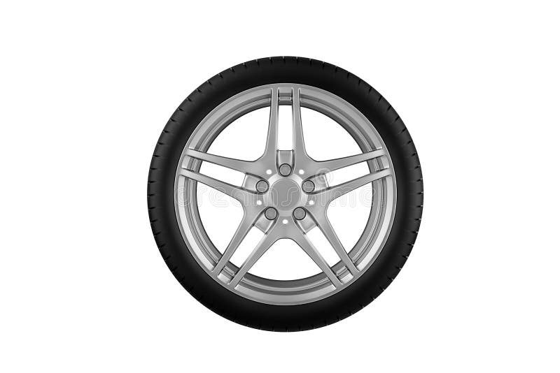 Car Wheel. Isolated on White Background Stock Illustration ...