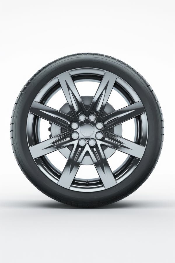 A Car Wheel Isolated on a White Background. Suitable for Automotive ...