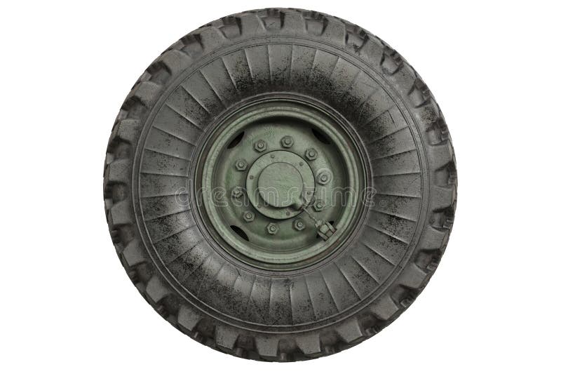 Car Wheel Military Green, Side View Stock Illustration - Illustration ...