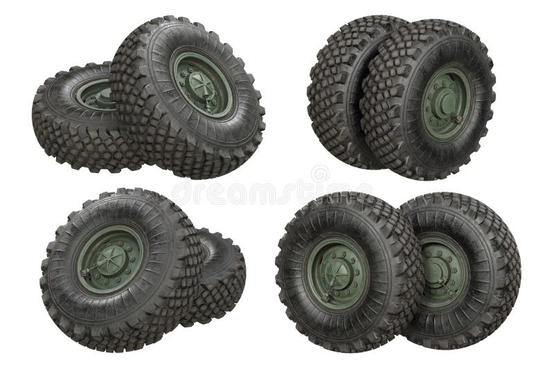 Car wheel military set stock illustration. Illustration of military ...