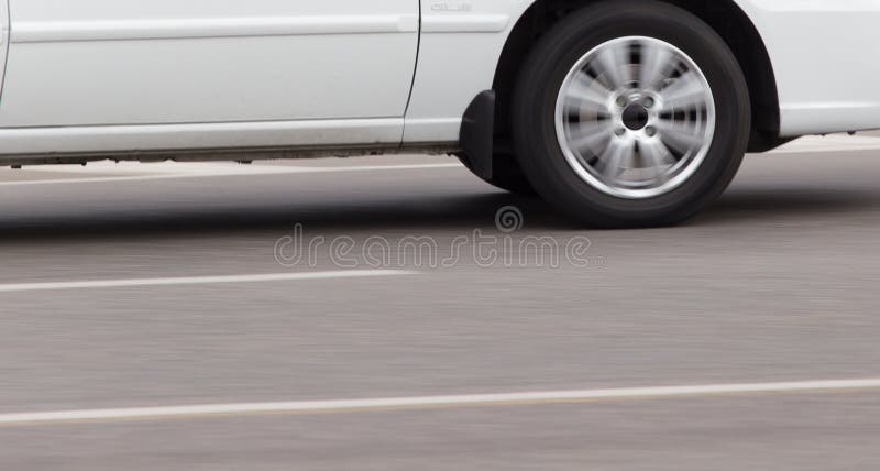Car Wheel in Motion on the Road Stock Photo - Image of bumper ...