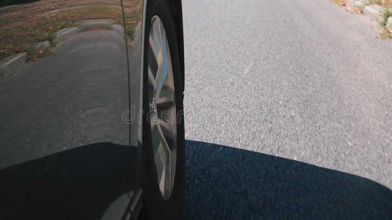 Wheel of a Car Moving Slow Motion Close Up Stock Footage - Video of ...