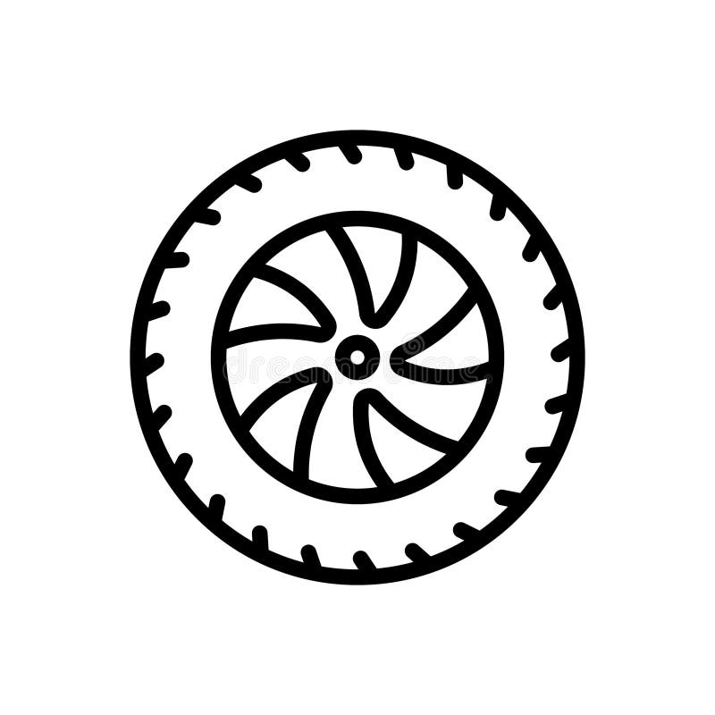 Car Wheel Outline Vector Icon Stock Vector - Illustration of icon ...