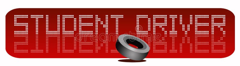 Car Wheel with Red Colors of Student Driver Sticker Stock Illustration ...
