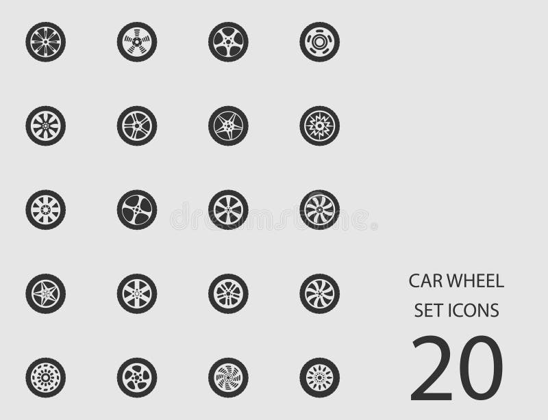 Car Wheel Set of Flat Icons. Vector Illustration Stock Vector ...