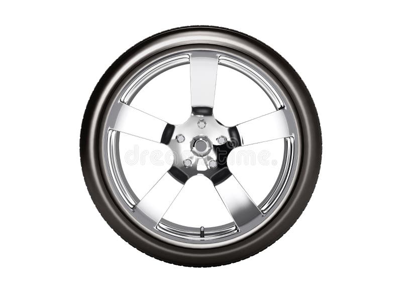 Car Wheel Side View Isolated on White Background 3d without Shadow ...