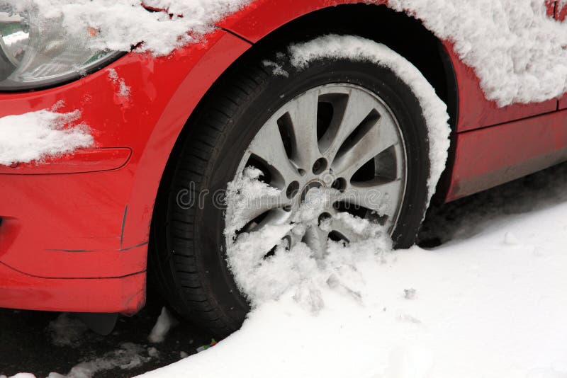 Car wheel in snow stock image. Image of snow, alloys - 17746129