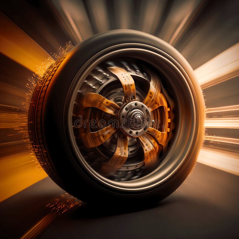 Car Wheel Speed. Generative AI Stock Illustration - Illustration of ...