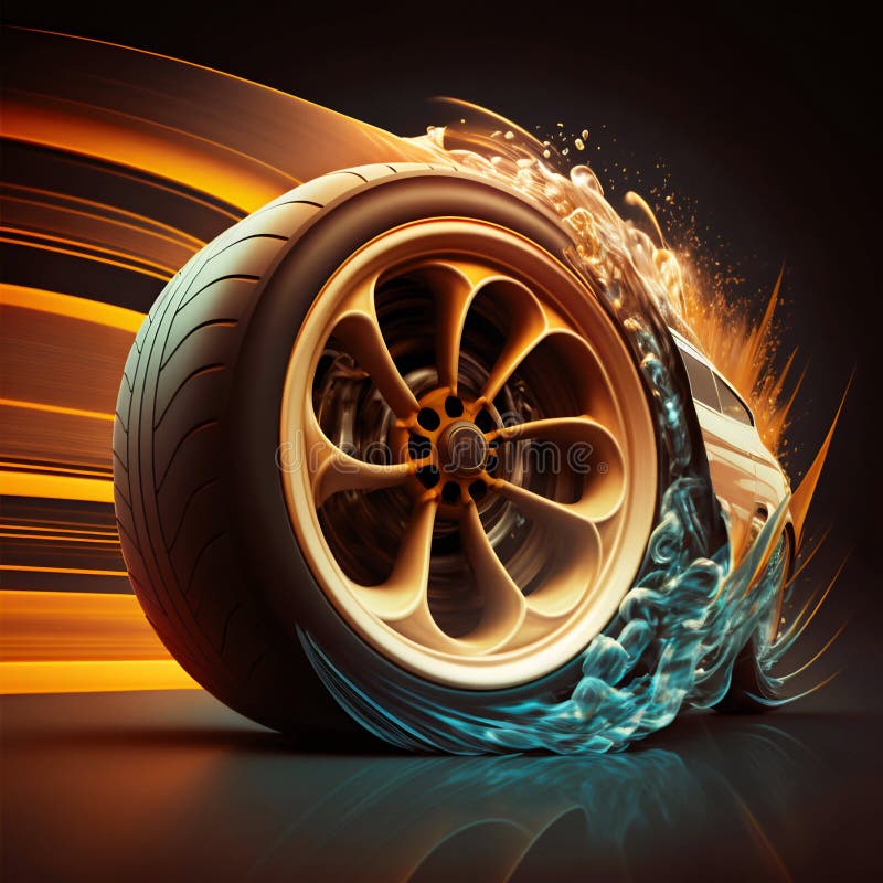 Car Wheel Speed. Generative AI Stock Illustration - Illustration of ...