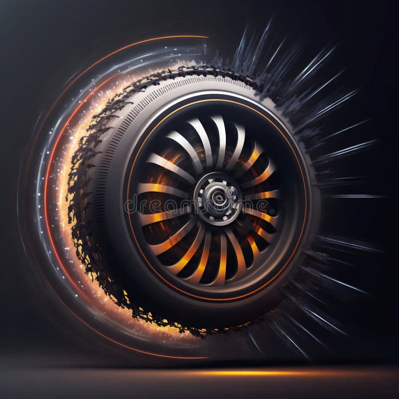 Car Wheel Speed. Generative AI Stock Illustration - Illustration of ...