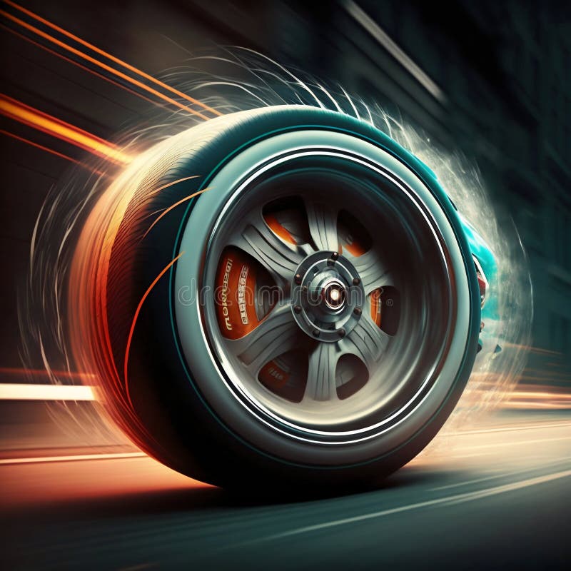 Car Wheel Speed. Generative AI Stock Illustration - Illustration of ...