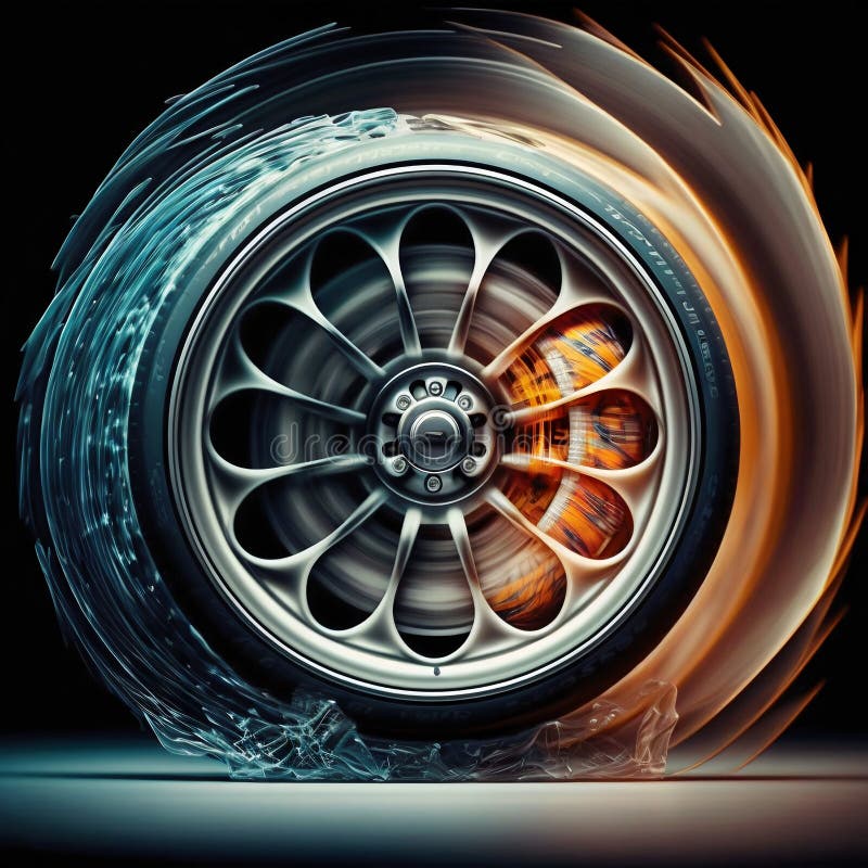 Car Wheel Speed. Generative AI Stock Illustration - Illustration of ...