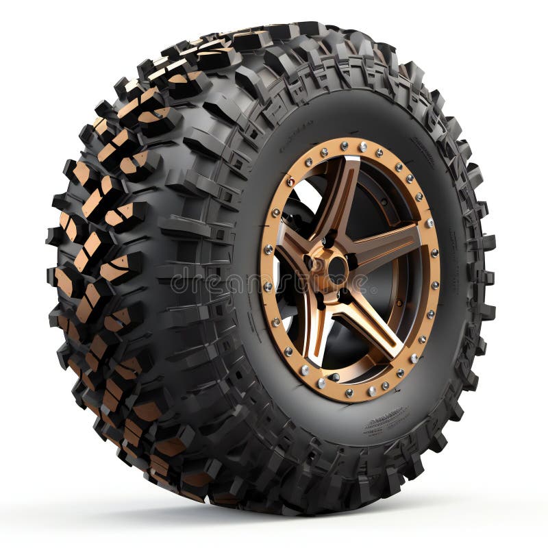 A Car Wheel with Spikes Isolated on White Background Stock Illustration ...