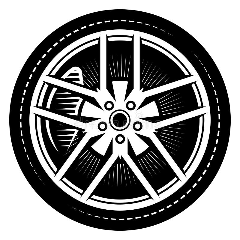 Car Wheel. Sports Disc and Tire Assembly Stock Vector - Illustration of ...