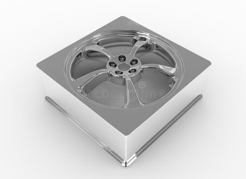 Car wheel Square Shape stock illustration. Illustration of render ...