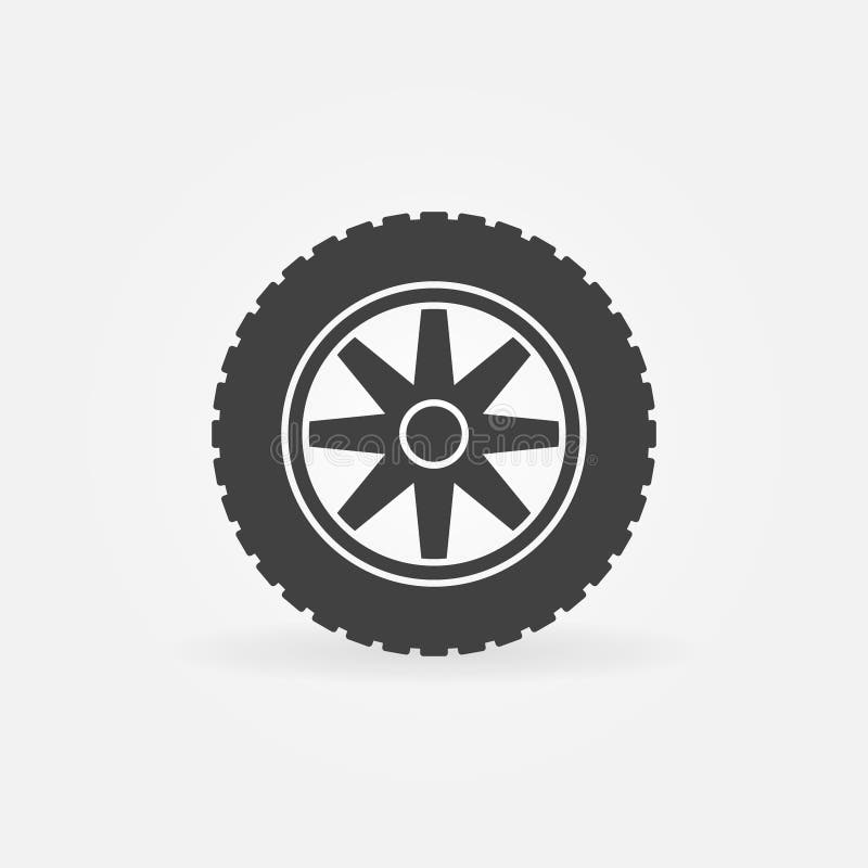 Car Wheel with Tire Vector Simple Icon Stock Vector - Illustration of ...
