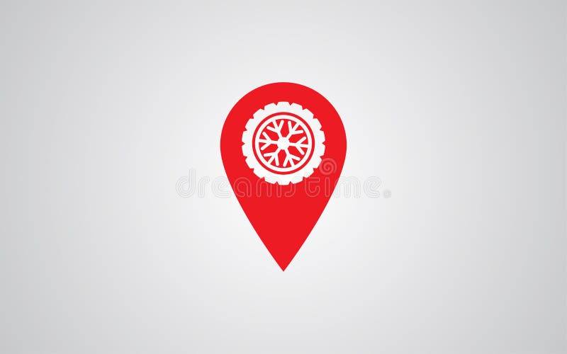 Car Wheel Tires Service Icon on Map Pointer. Stock Vector ...