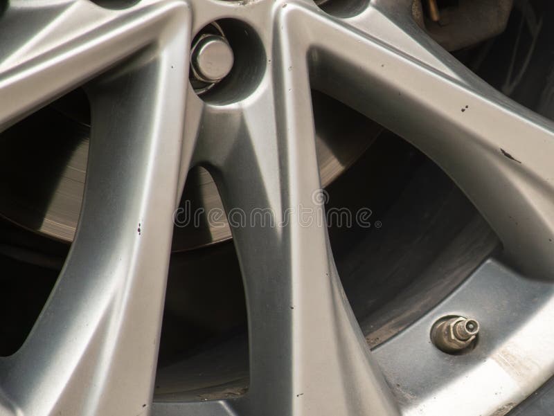 A Car Wheel Valve Stem Missing a Cap Stock Image - Image of inflated ...