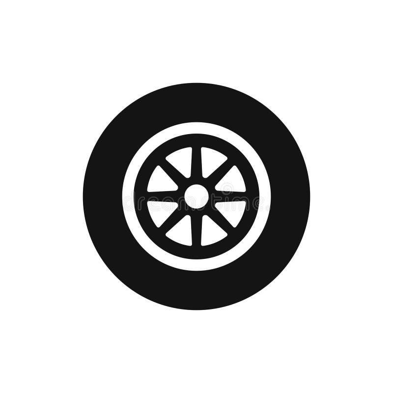 Car wheel vector icon stock vector. Illustration of symbol - 296243736