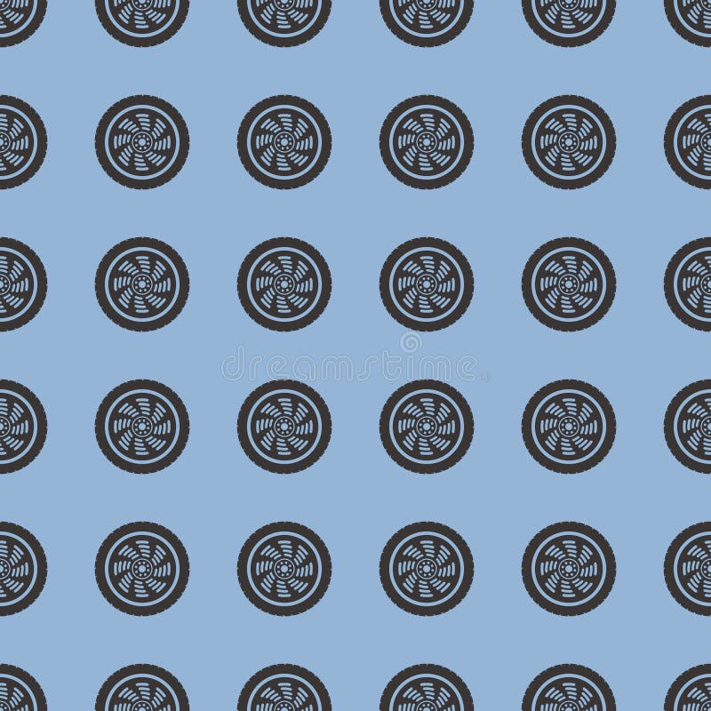 Car Wheel Vector Illustration on a Seamless Pattern Background Stock ...