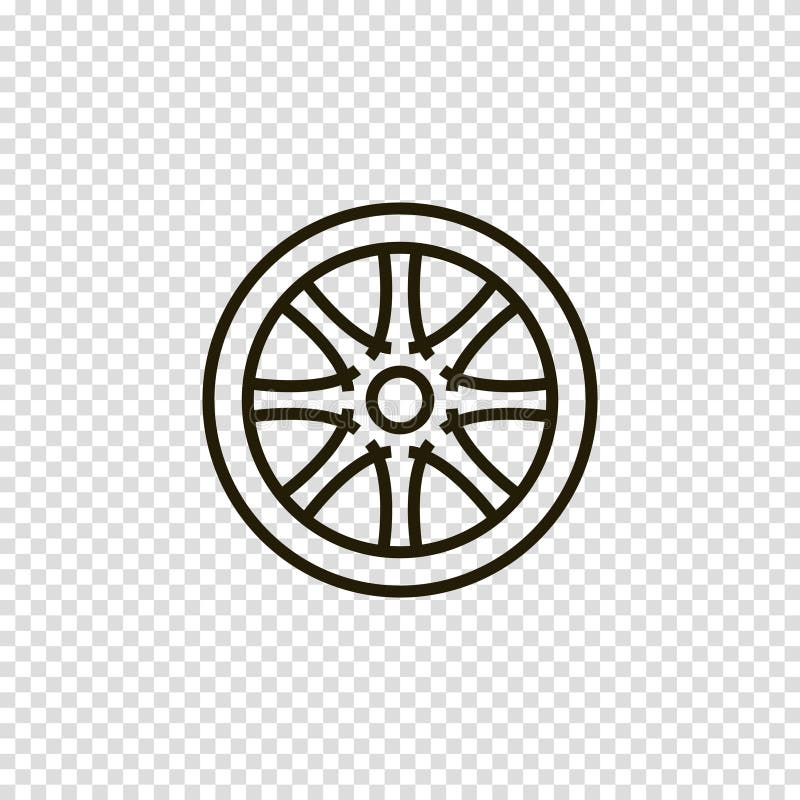 Car wheel vector icon stock vector. Illustration of vehicle - 107118926