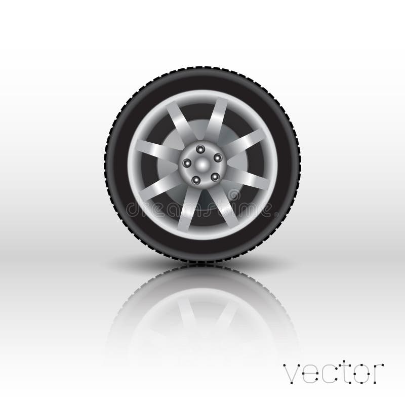 Car Wheel on White Background Stock Vector - Illustration of background ...