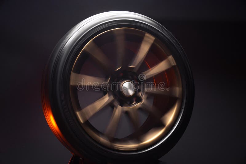 Car Wheels for a Drift Car Custom Tuning Long Exposure Photo Stock ...