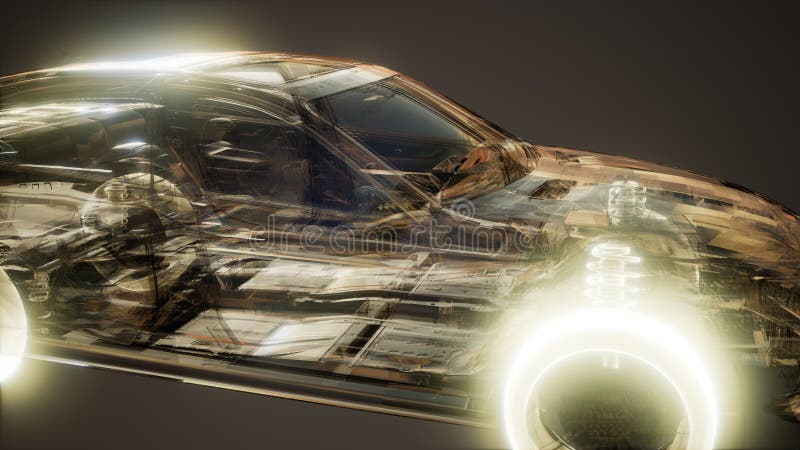 Car Wheels Glowing in Car stock photo. Image of modern - 264689670