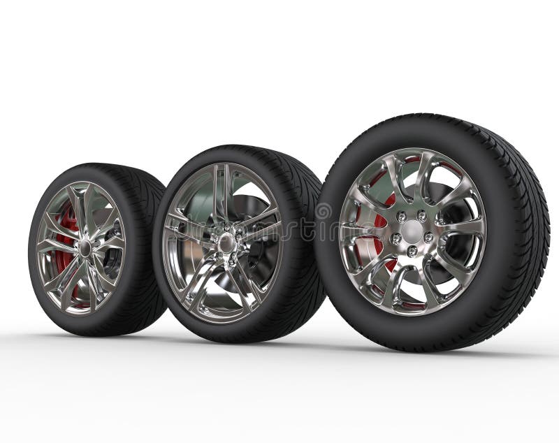 Car Wheels - Rims Variations - Side View Stock Illustration ...