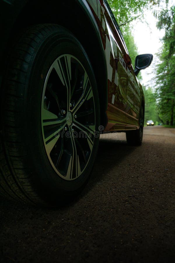 Car wheels in road stock image. Image of vehicle, spoke - 223724565