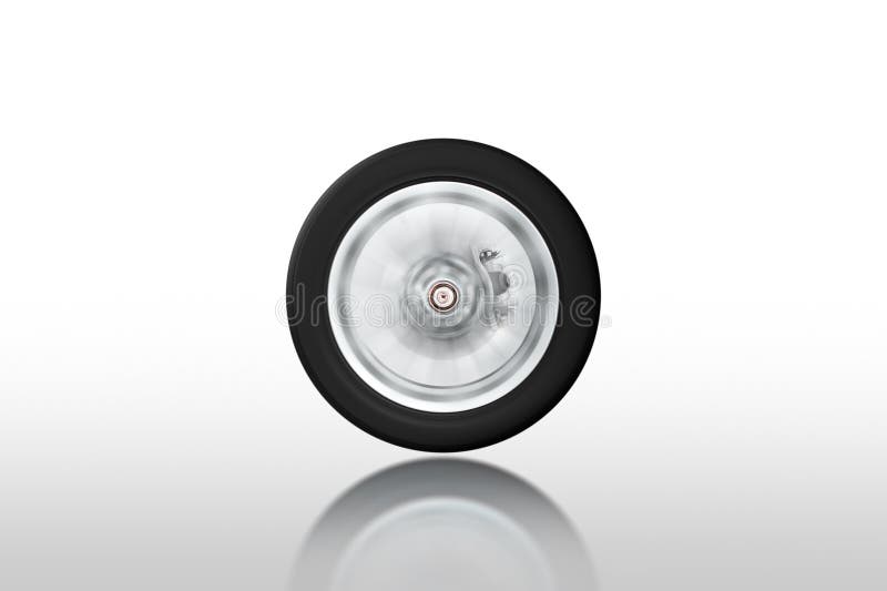 Car Wheels Spin at High Speed on White Background Stock Image - Image ...