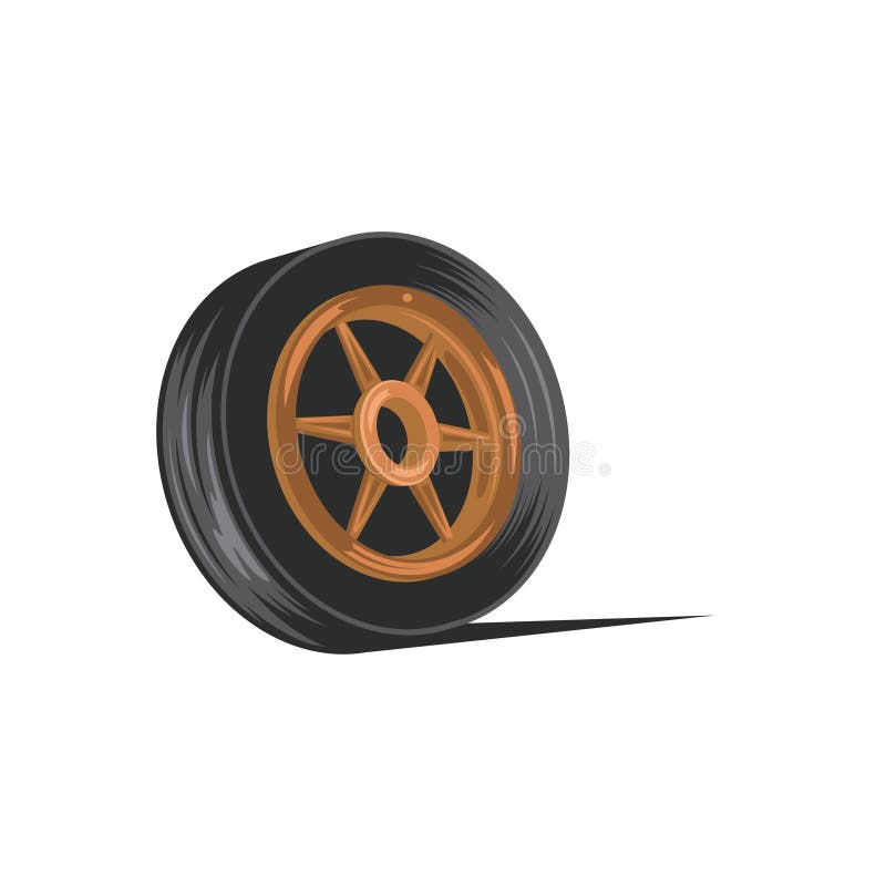 Car Wheels Spinning Cartoon Vector Element Design Stock Illustration ...