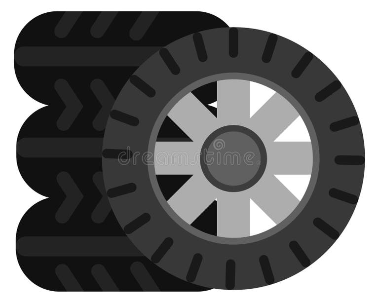 Car Wheels Stack Color Icon. Auto Maintenance Stock Vector ...