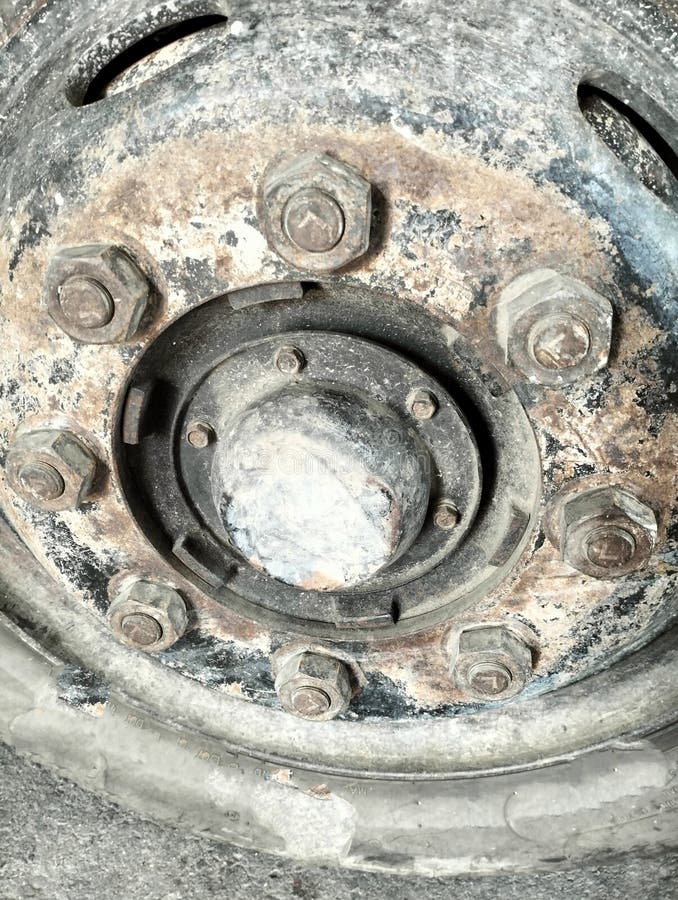 Car Wheels that are Used for a Long Time Wear Out. Stock Image - Image ...