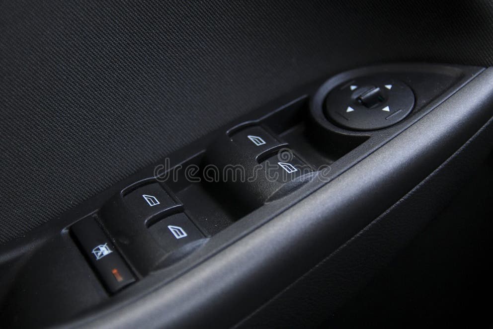 Car Window Control Buttons. Stock Image - Image of display, leather ...