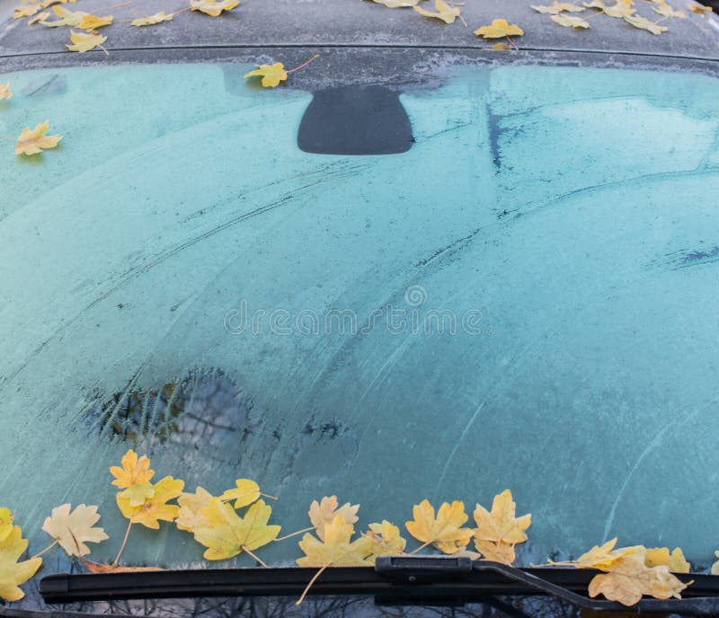 Car Window Frozen To Winter Start Stock Photo - Image of snow, frozen ...