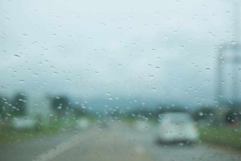 Car Window on a Rainy Day, Highway View Stock Photo - Image of pattern ...